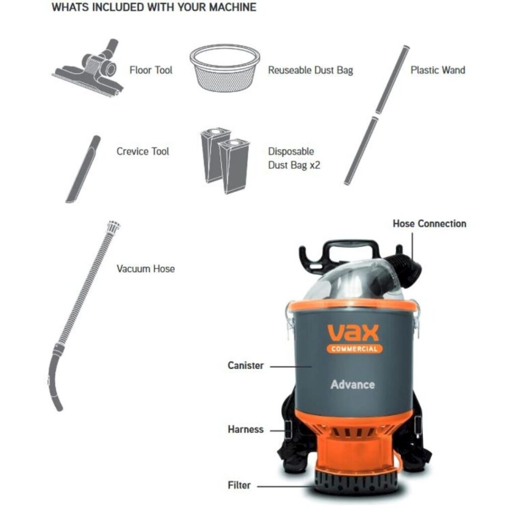 VAX Advance Commercial Backpack Vacuum - VacDirect